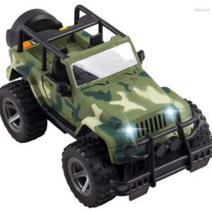 WolVolk Off-Road Military Fighter Car Toy - Friction Powered Toy Vehicle with Fun Lights & Sounds - 2 Doors Open - Great Gift for All Occasions for Kids Boys & Girl