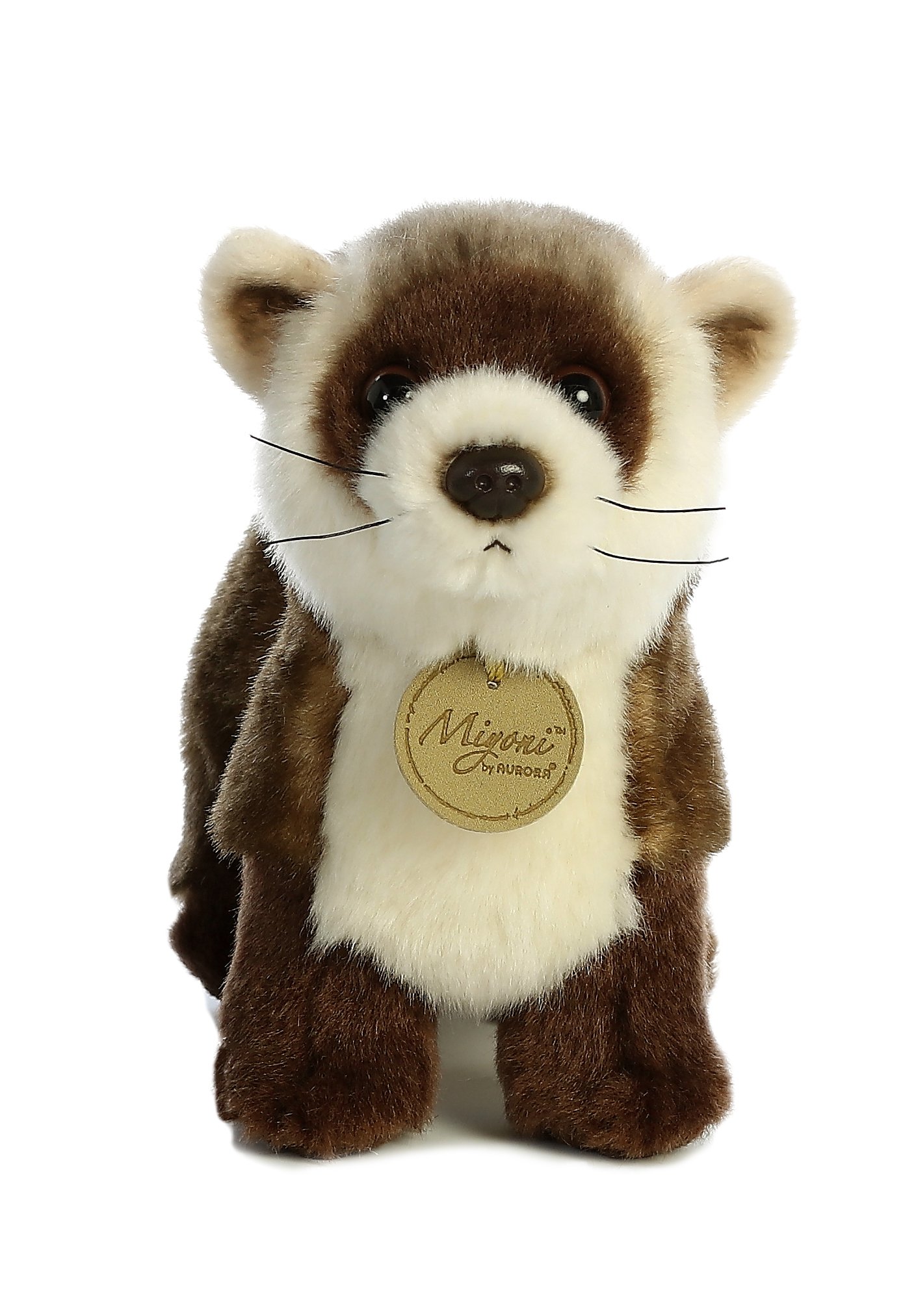 Aurora® Realistic Miyoni® Black Footed Ferret Stuffed Animal - Lifelike Detail - Cherished Companionship - Brown 10.5 Inches