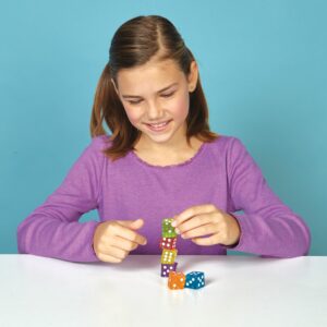 blue orange Dice Stack Game