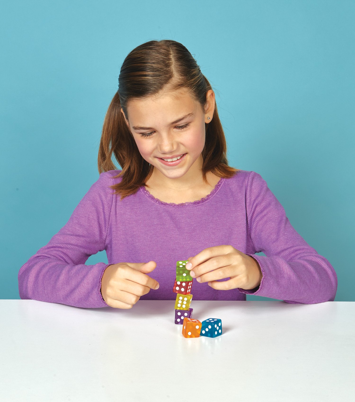 blue orange Dice Stack Game