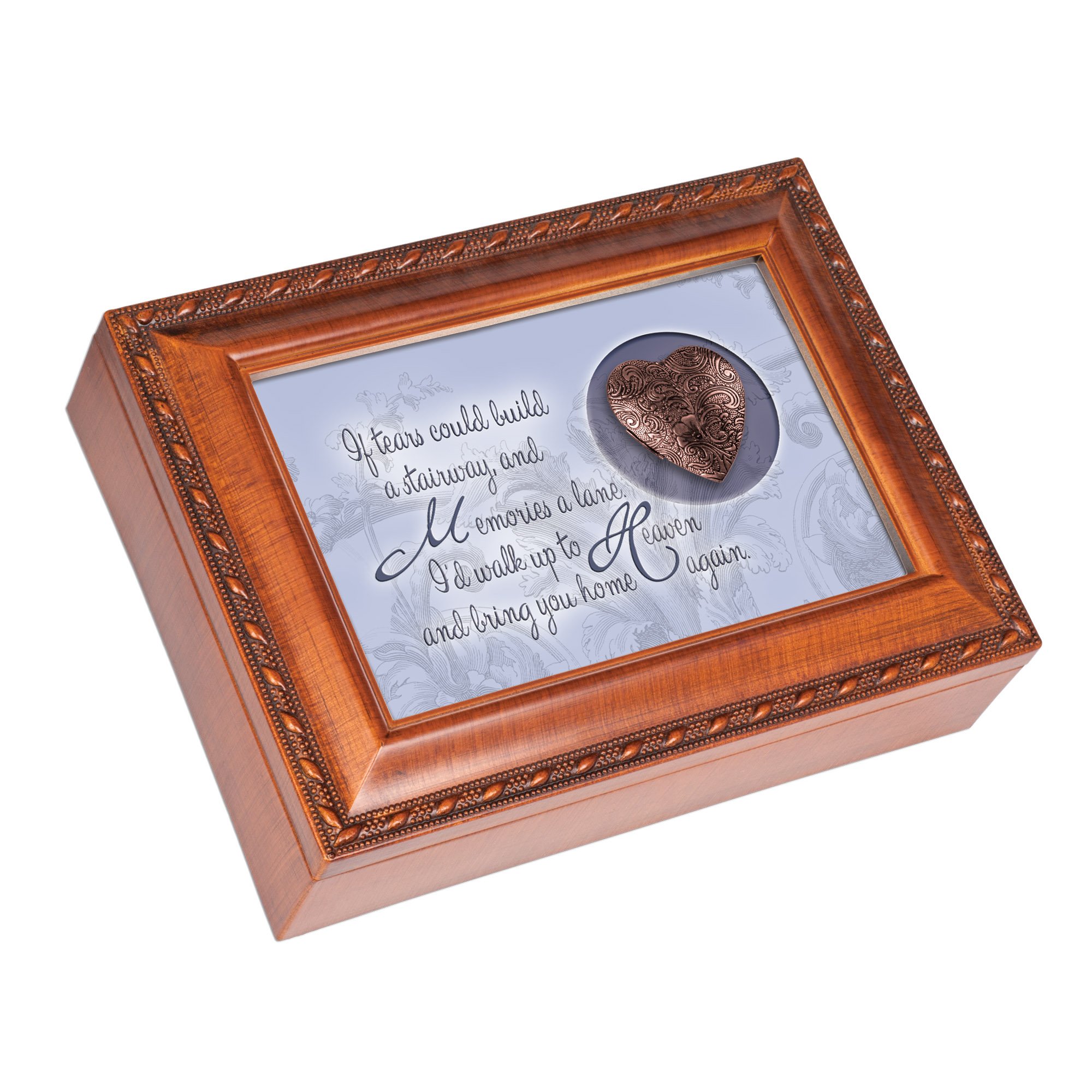 Cottage Garden If Tears Could Build A Stariway Woodgrain Keepsake Music Box Plays Amazing Grace