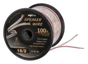 high performance 16 gauge speaker wire, oxygen free pure copper - ul listed class 2 (50 feet spool)