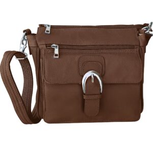 Roma Leathers Concealment Purse w/Buckle (Brown)