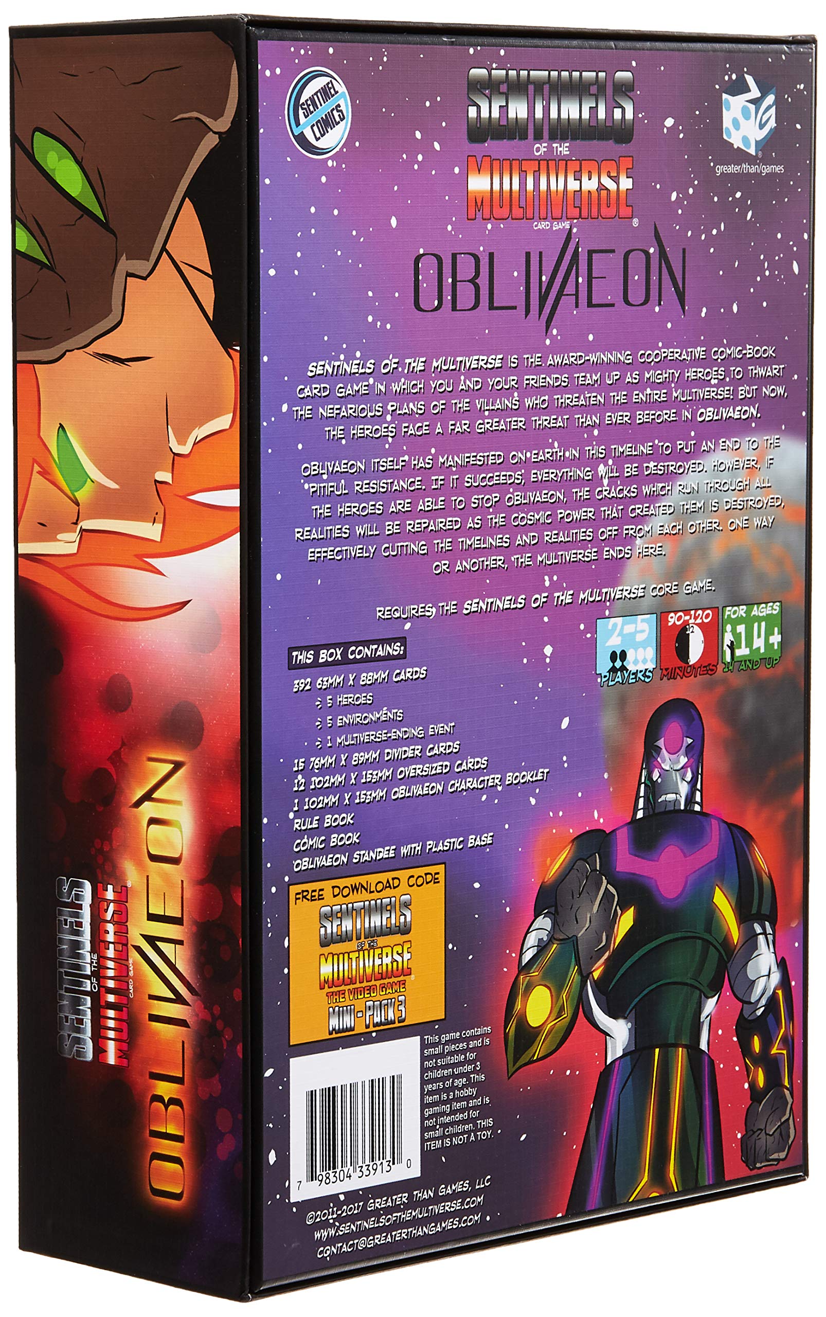 Greater Than Games | Sentinels of The Multiverse: Oblivaeon (Enhanced Edition) | Cooperative Strategy Board Game | 2 to 5 Players | 45 Minutes | Ages 14+