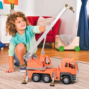 Driven by Battat – Large Toy Crane Truck For Kids – Toy Construction Vehicle – Lights & Sounds – Movable Parts – 3 Years + – Standard Crane Truck