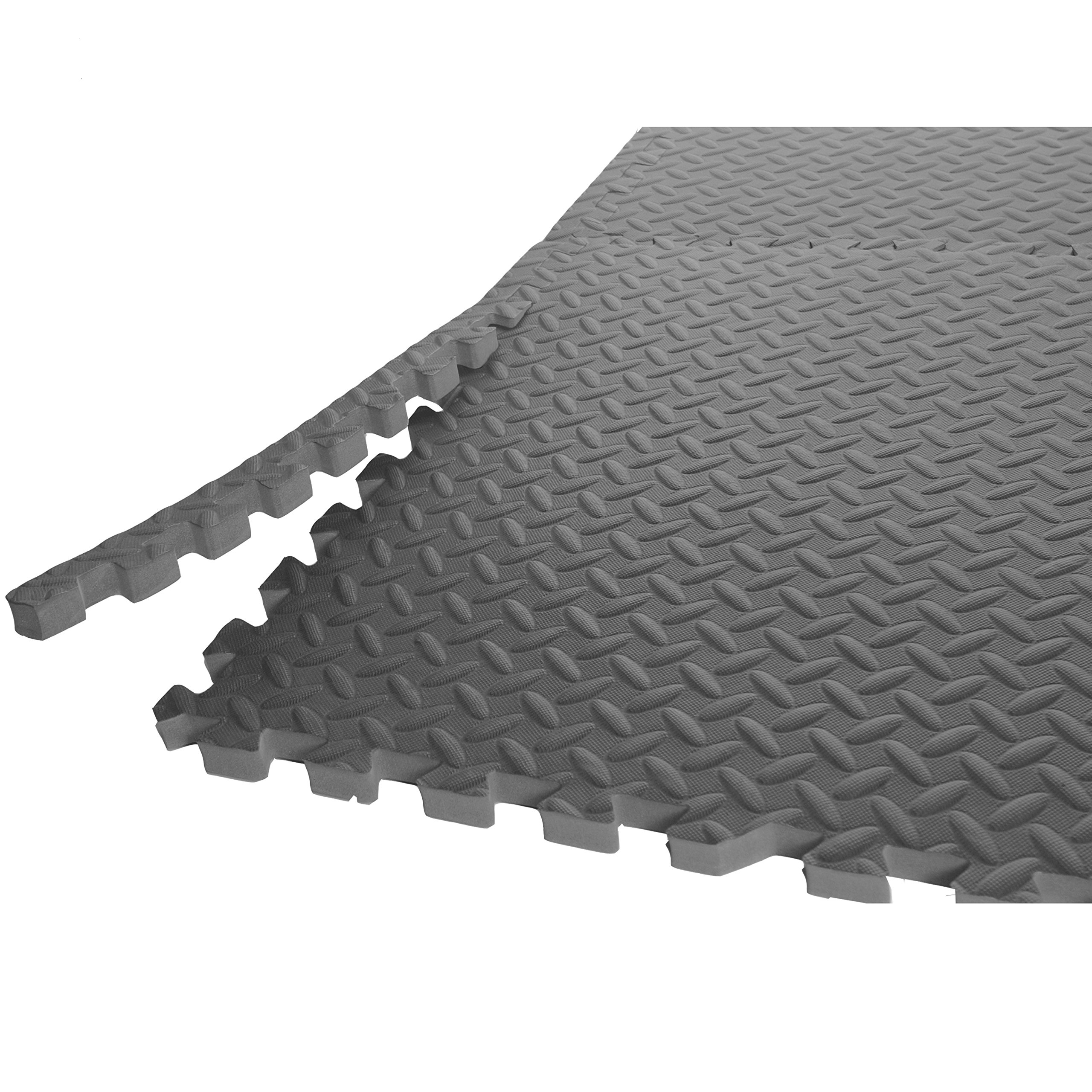 CAP Barbell 3/4" Cap Puzzle Exercise Mat with EVA Foam Interlocking Tiles, 6 Pack, 144 sq. ft. ,Grey