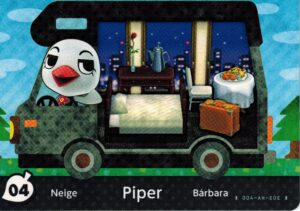 nintendo new leaf animal crossing welcome amiibo card piper 04/50 usa version