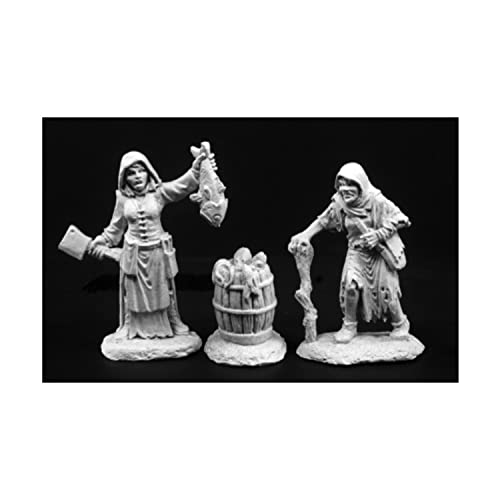 Townsfolk Dreadmere Fishwife And Crone Miniature 25mm Heroic Scale Dark Heaven Legends