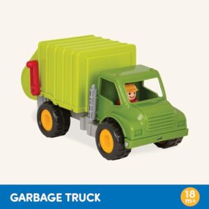 battat – green recycling truck – classic toddler trucks – eco-friendly toy – soft rubber wheels – 18 months + – garbage truck