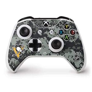 skinit decal gaming skin compatible with xbox one s controller - officially licensed nhl pittsburgh penguins camo design