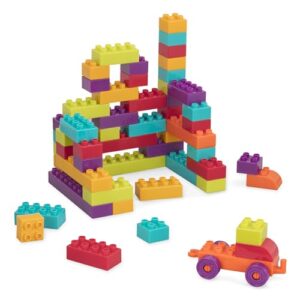 Battat – Building Blocks & Wagon – 55-Piece Block Set – Construction Playset For Kids, Toddlers – Developmental Toy – 18 Months + – Locbloc Wagon