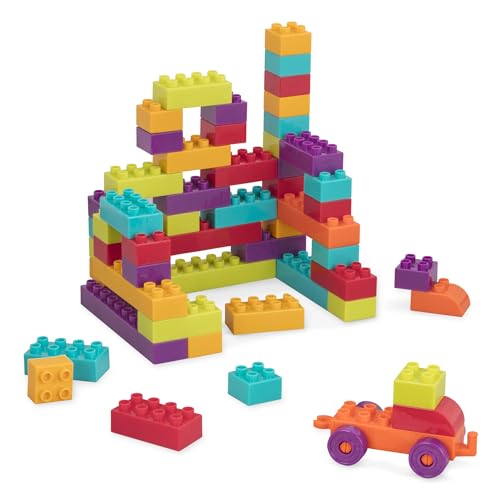 Battat – Building Blocks & Wagon – 55-Piece Block Set – Construction Playset For Kids, Toddlers – Developmental Toy – 18 Months + – Locbloc Wagon