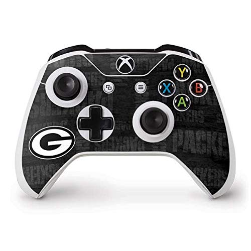 Skinit Decal Gaming Skin Compatible with Xbox One S Controller - Officially Licensed NFL Green Bay Packers Black & White Design