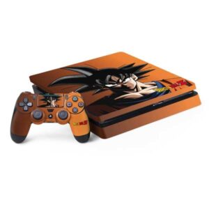 skinit decal gaming skin compatible with ps4 slim bundle - officially licensed dragon ball z goku portrait design