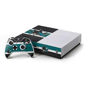 skinit decal gaming skin compatible with xbox one s console and controller bundle - officially licensed nhl san jose sharks jersey design