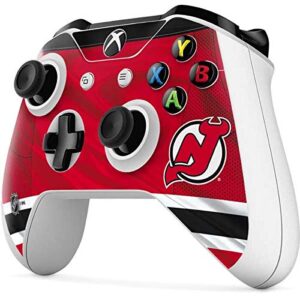 Skinit Decal Gaming Skin Compatible with Xbox One S Controller - Officially Licensed NHL New Jersey Devils Home Jersey Design