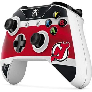 Skinit Decal Gaming Skin Compatible with Xbox One S Controller - Officially Licensed NHL New Jersey Devils Jersey Design