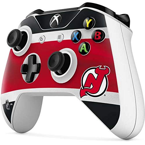 Skinit Decal Gaming Skin Compatible with Xbox One S Controller - Officially Licensed NHL New Jersey Devils Jersey Design