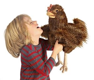 folkmanis hen hand puppet, brown