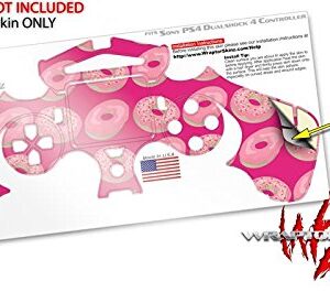 WraptorSkinz Vinyl Decal Skin Compatible with Sony PS4 Controller PlayStation 4 Original Slim and Pro Donuts Hot Pink Fuchsia (Controller NOT Included)