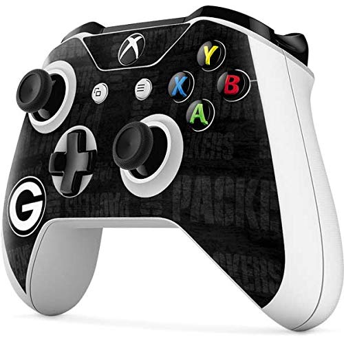 Skinit Decal Gaming Skin Compatible with Xbox One S Controller - Officially Licensed NFL Green Bay Packers Black & White Design