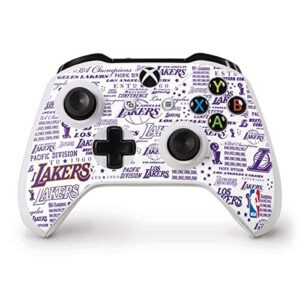 skinit decal gaming skin compatible with xbox one s controller - officially licensed nba la lakers historic blast design