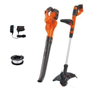 black+decker 40v max cordless sweeper & string trimmer combo kit (lcc340c)