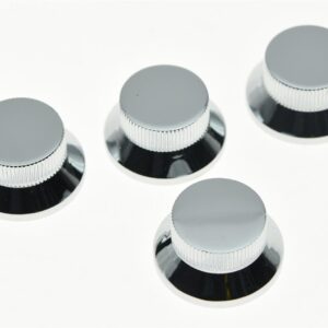 KAISH 4pcs Chrome LP Metal Bell Knobs Push On Guitar Bass Top Hat Knob for 5.8mm Split Shafts