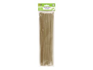 krafty kids gc024a 40 piece chenille stems pipe cleaners, 6mm by 12", beige