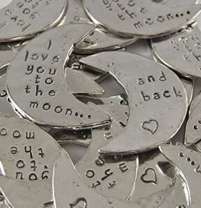 set of 25 i love you to the moon and back sentiment tokens