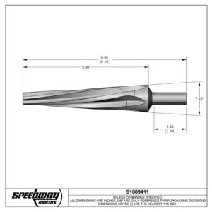 Speedway Motors Tapered Ball Joint Reamer, 7 Degree, High-Speed Steel Construction, Proper Fitting for Ball Joints & Tie Rod Ends, 1/2" Shank, Long-Lasting"