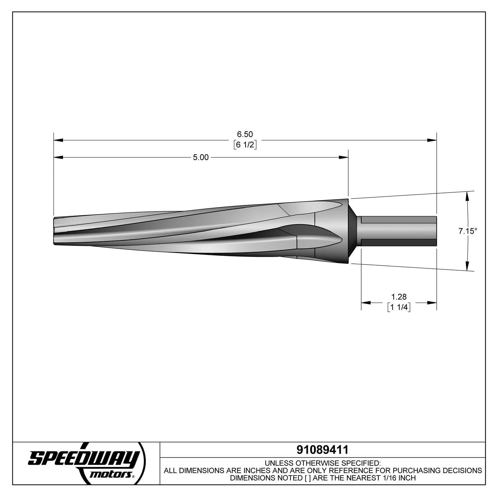 Speedway Motors Tapered Ball Joint Reamer, 7 Degree, High-Speed Steel Construction, Proper Fitting for Ball Joints & Tie Rod Ends, 1/2" Shank, Long-Lasting"