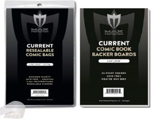 (1000) current size resealable ultra clear comic book bags and boards - by max pro (qty= 1000 bags and 1000 boards)