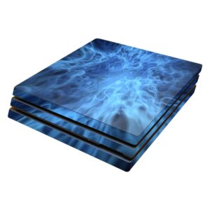 mightyskins skin compatible with sony ps4 pro console - blue mystic flames | protective, durable, and unique vinyl decal wrap cover | easy to apply, remove, and change styles | made in the usa