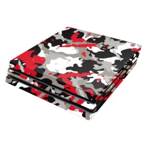 mightyskins skin compatible with sony ps4 pro console - red camo | protective, durable, and unique vinyl decal wrap cover | easy to apply, remove, and change styles | made in the usa