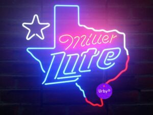 urby miller lite texas neon sign neon light beer bar pub recreation room windows wall sign display signboards 18''x14'' a30-01