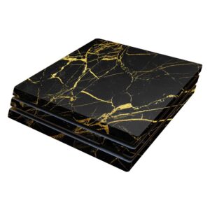 mightyskins skin compatible with sony ps4 pro console - black gold marble | protective, durable, and unique vinyl decal wrap cover | easy to apply, remove, and change styles | made in the usa