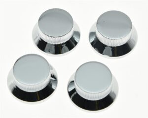 kaish 4pcs chrome lp metal bell knobs push on guitar bass top hat knob for 5.8mm split shafts