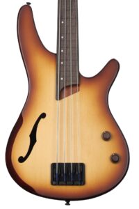 ibanez srh500f fretless - natural browned burst flat