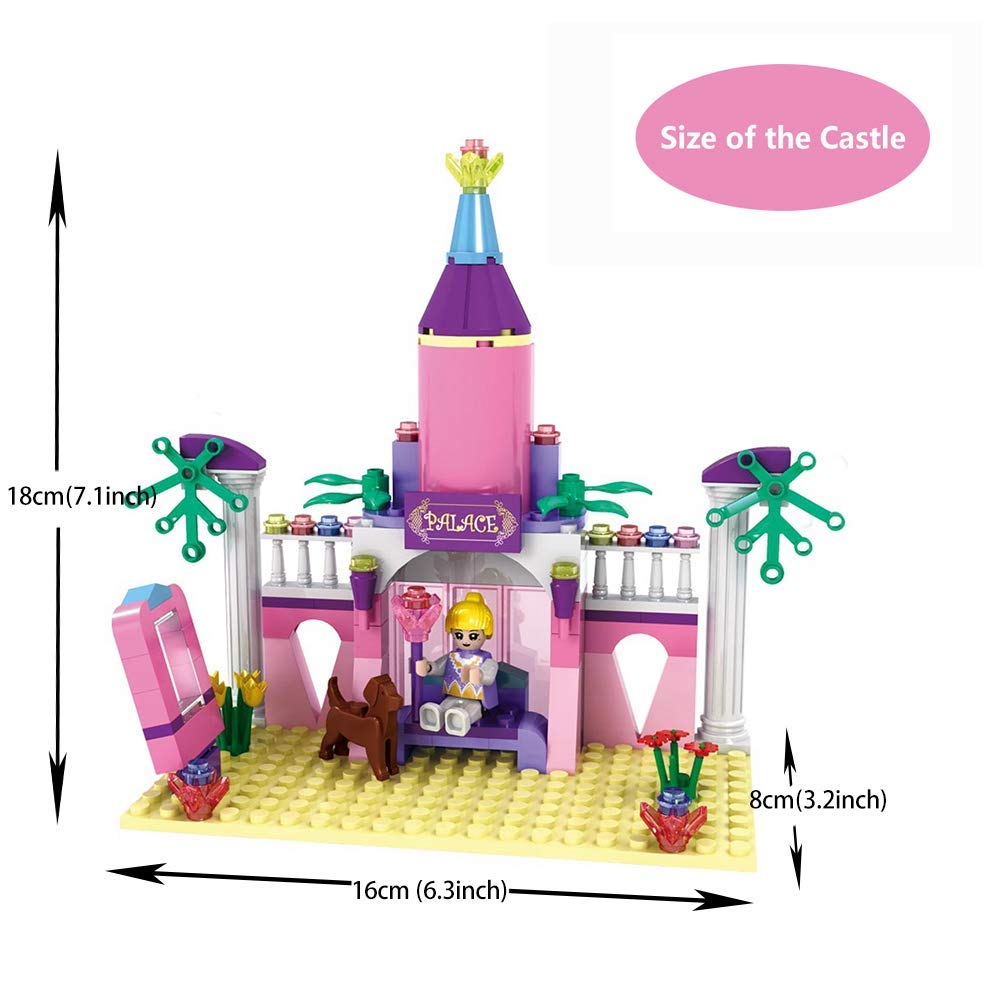 Dream Girls Building Blocks Toys King Prince Princess Pink Palace and Castle Building Sets for Boys and Girls Preschool Educational Toys 178 Pcs 3272