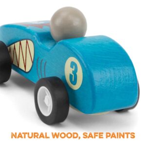 Wooden Wonders Pack of 3 Pull-Back Derby Racers Predators Pack by Imagination Generation