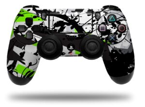 wraptorskinz vinyl decal skin compatible with sony ps4 controller playstation 4 original slim and pro baja 0018 lime green (controller not included)