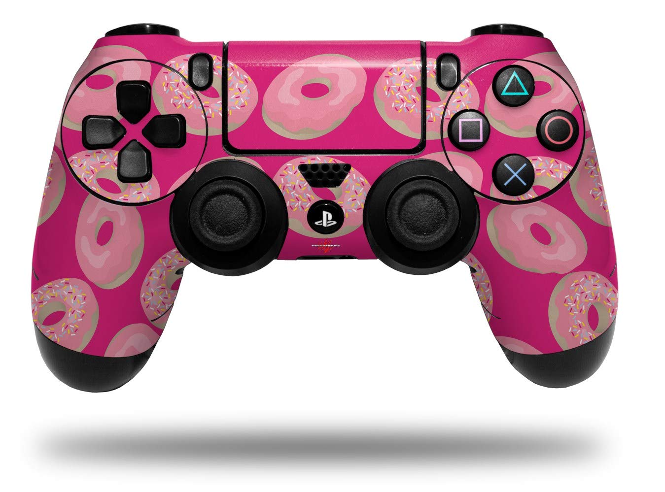 WraptorSkinz Vinyl Decal Skin Compatible with Sony PS4 Controller PlayStation 4 Original Slim and Pro Donuts Hot Pink Fuchsia (Controller NOT Included)