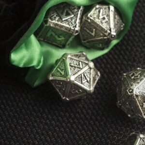 Q Workshop Metal Mythical 7 Polyhedral Ornamented Dice Set