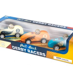 Wooden Wonders Pack of 3 Pull-Back Derby Racers Predators Pack by Imagination Generation