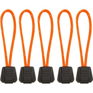 exotac - tinderzip zipper pull fire starter with built-in tinder for emergency kits, camping, hiking, and essential supplies (orange)