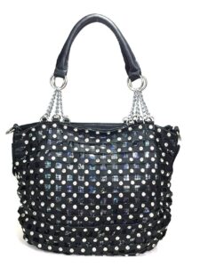 zzfab premium classic net bling handbag black