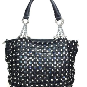 Zzfab Premium Classic Net Bling Handbag Black