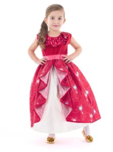 little adventures ruby princess dress up costume (medium age 3-5) - machine washable child pretend play and party dress with no glitter