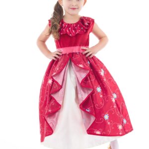 Little Adventures Ruby Princess Dress Up Costume (Medium Age 3-5) - Machine Washable Child Pretend Play and Party Dress with No Glitter